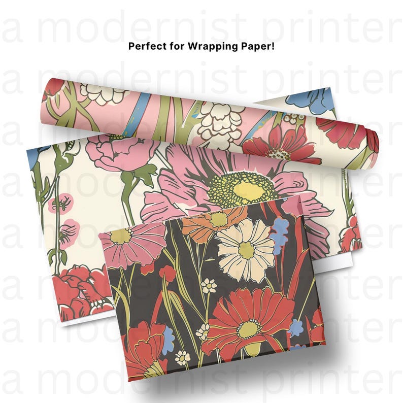 Vintage Floral Digital Paper Set: Seamless Retro Flower Designs (20 ...
