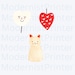 Kawaii Valentines Day Clipart Set Minimalist Illustration Hearts ...