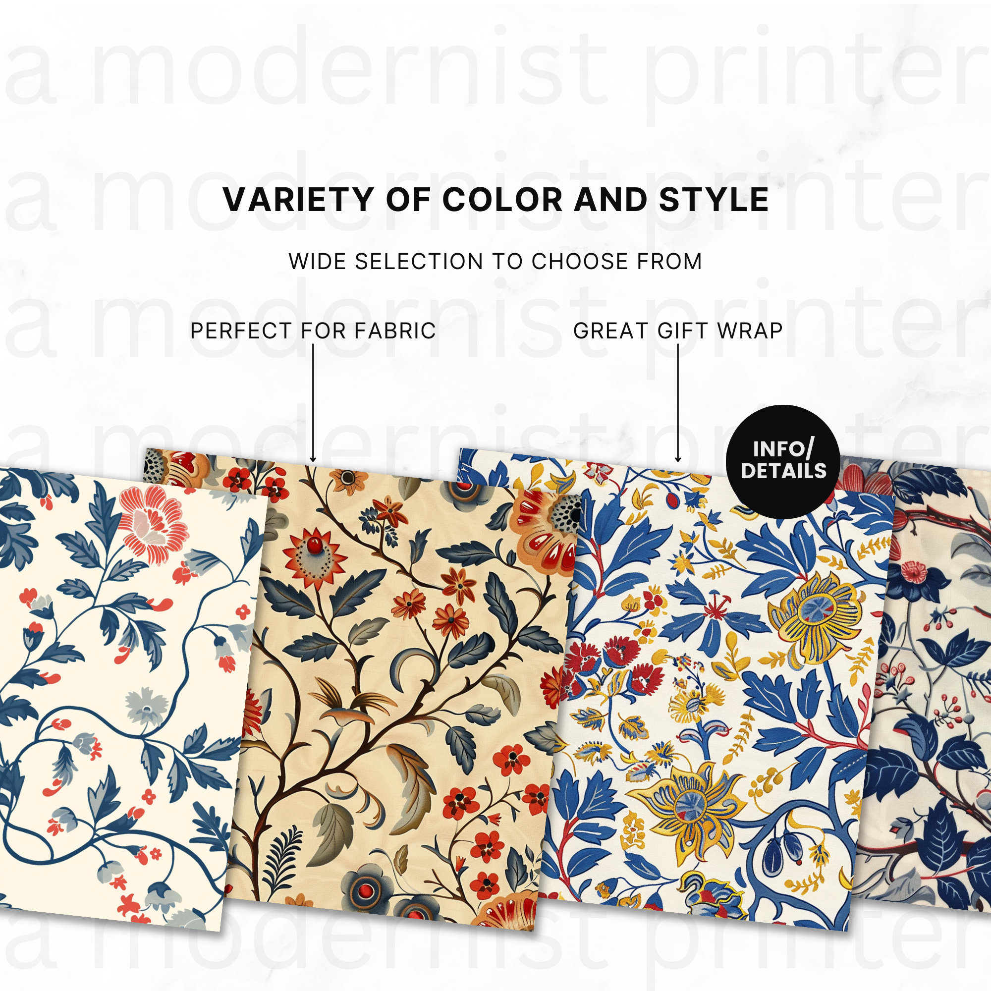 Colonial Floral Patterned Digital Paper , 12 Fresh Original Designs ...