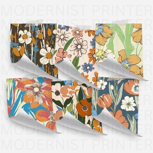 Retro Spring Floral Digital Paper, 34 Original Designs, Printable ...
