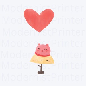 Kawaii Valentines Day Clipart Set Minimalist Illustration Hearts ...