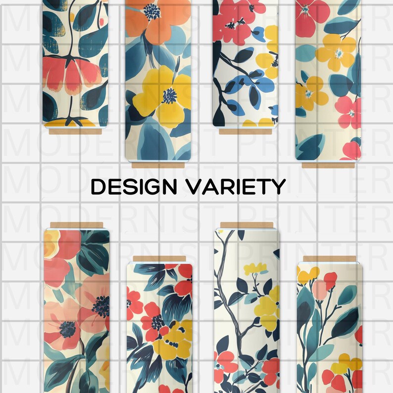 Retro Floral Digital Paper: 40 Variety Designs (printable JPG) - Etsy