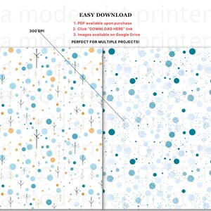 Winter Mood Digital Paper Pack, Abstract Scrapbook Sheets, Holiday ...