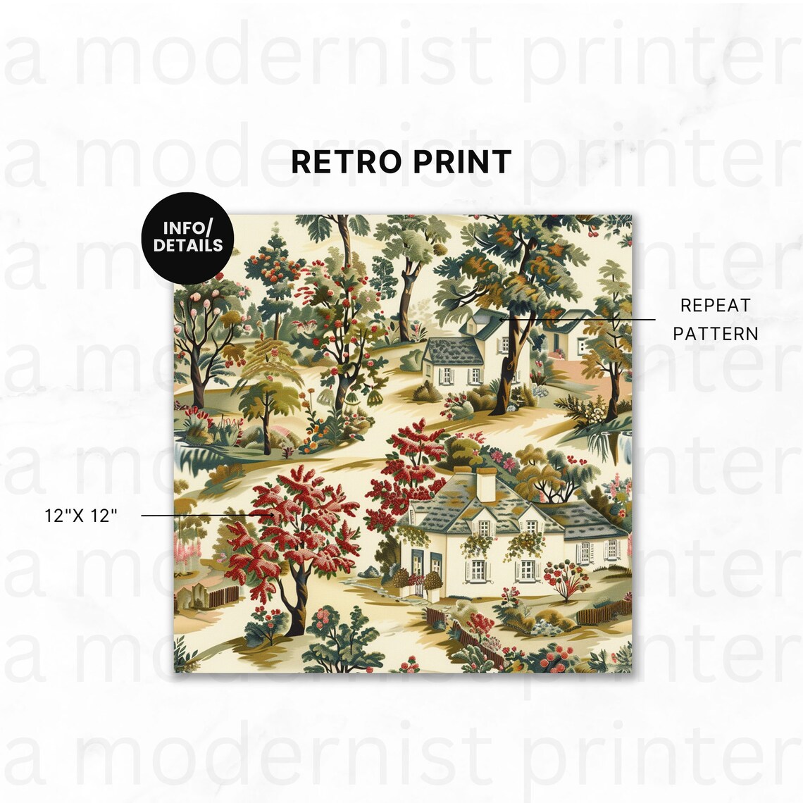 Colonial Floral Patterned Digital Paper , 12 Fresh Original Designs ...