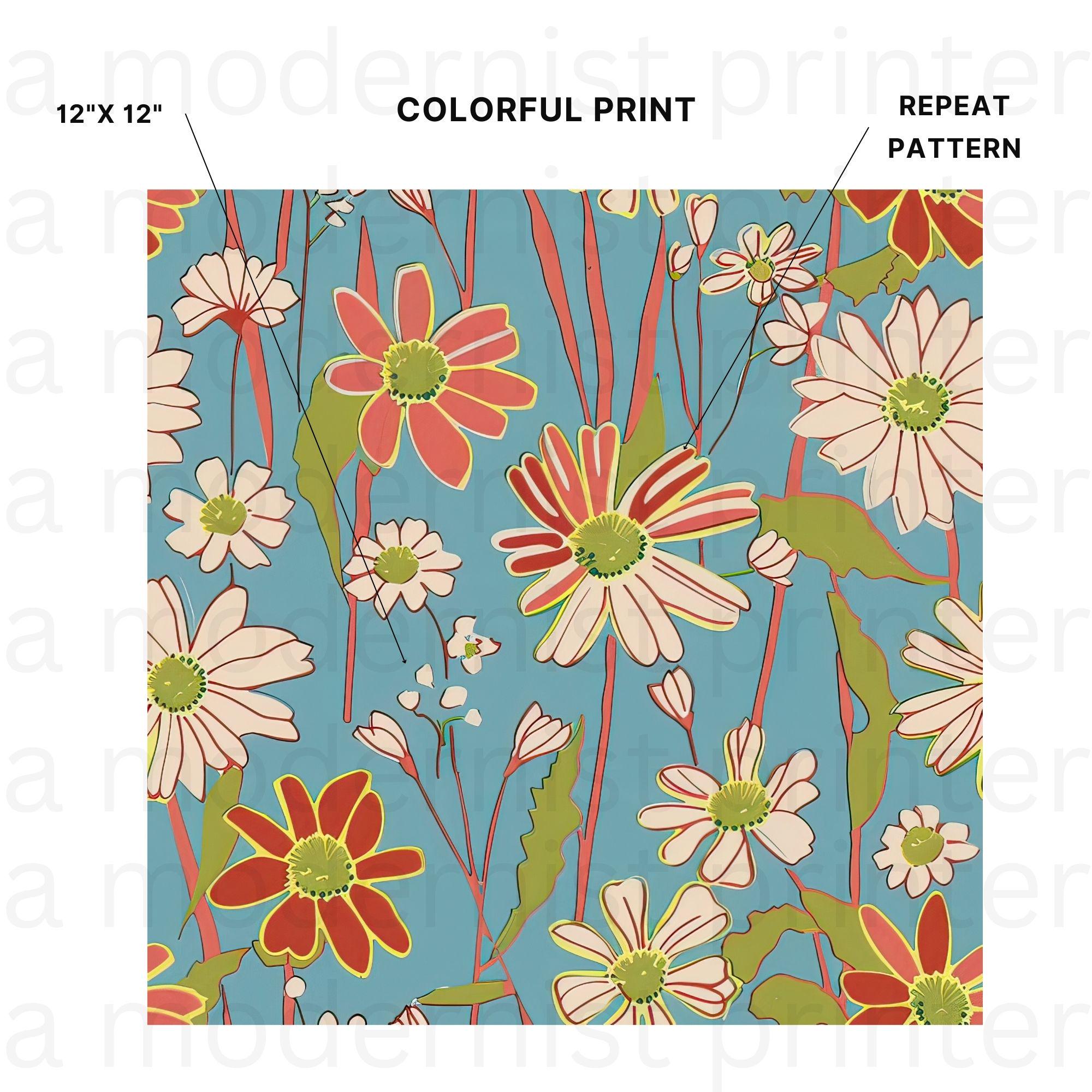 Vintage Floral Digital Paper Set: Seamless Retro Flower Designs (20 ...