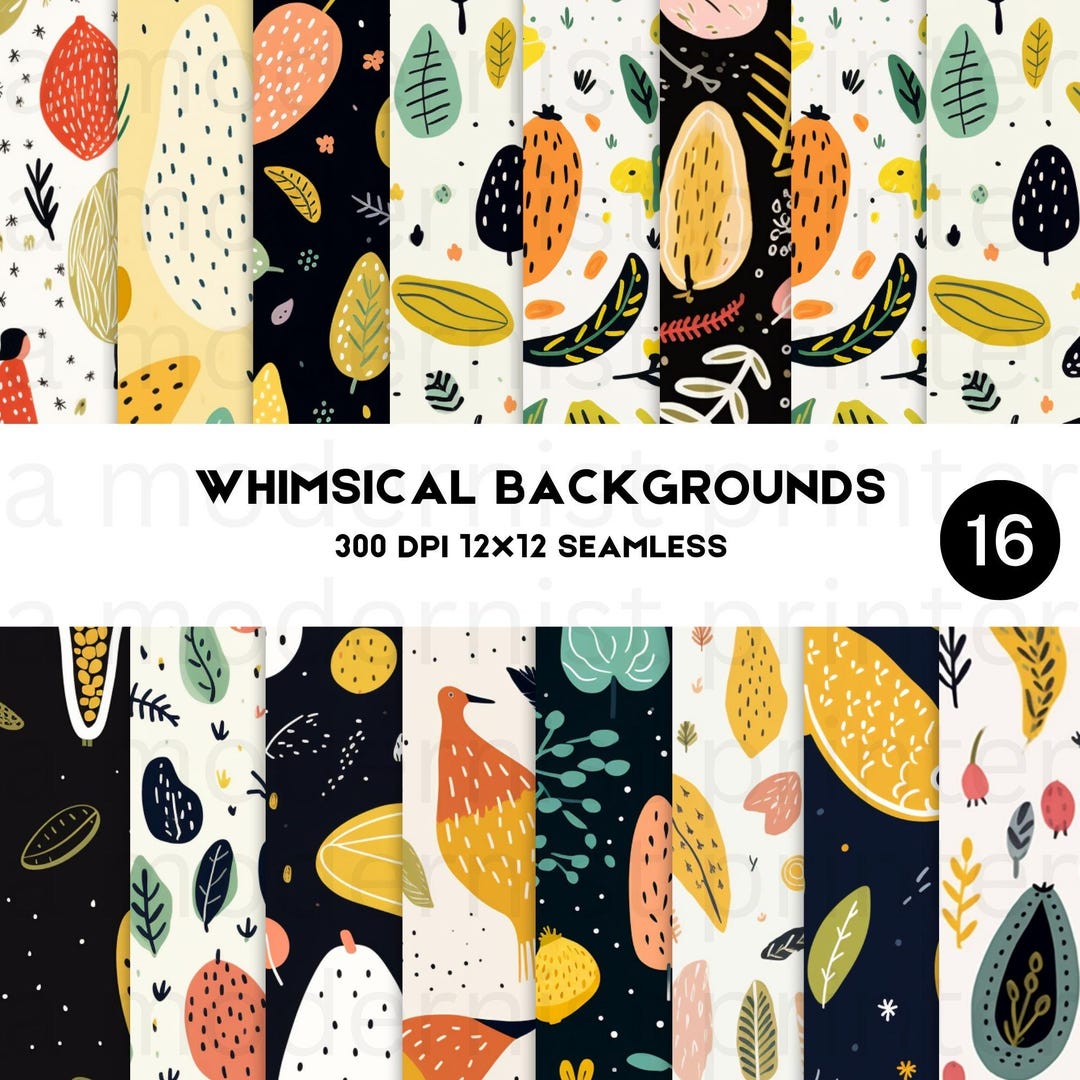 Whimsical Digital Paper Pack for Scrapbooking Card Making Junk Journal ...
