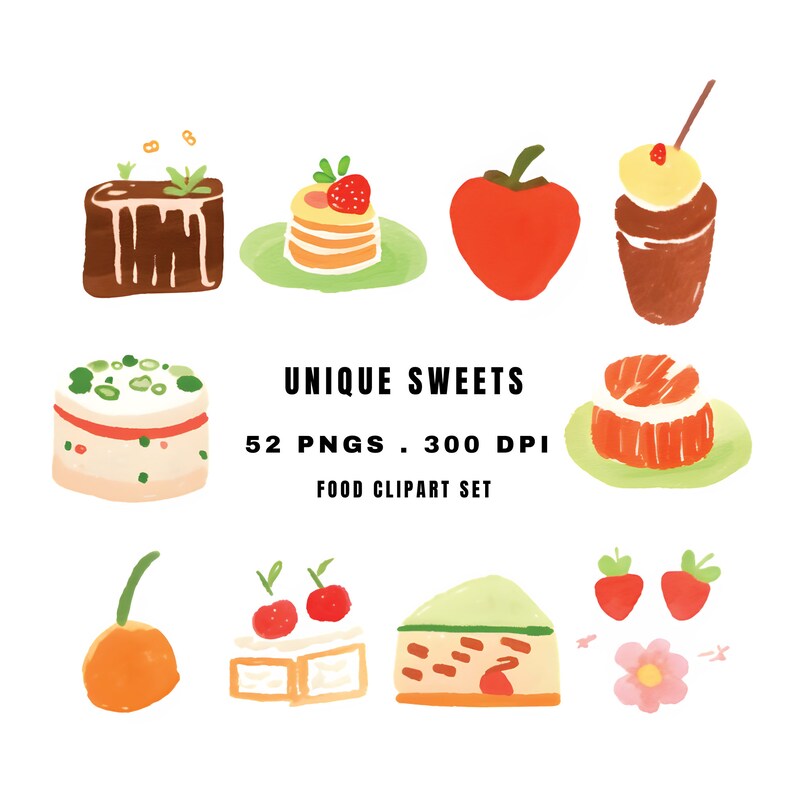 Unique Sweet Treats 52 Pc PNG Variety of Dessert Pngs Sweets Clipart ...