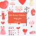 Kawaii Valentines Day Clipart Set Minimalist Illustration Hearts ...