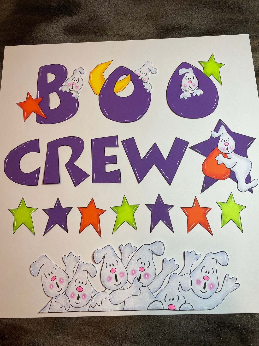 Boo Crew Halloween Scrapbook Paper Piecing Set Ghosts Pumpkin Stars ...