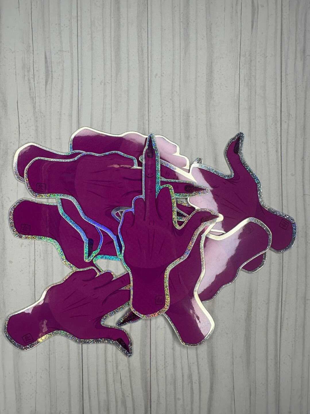 Pink Middle Finger Glitter Sticker - Etsy