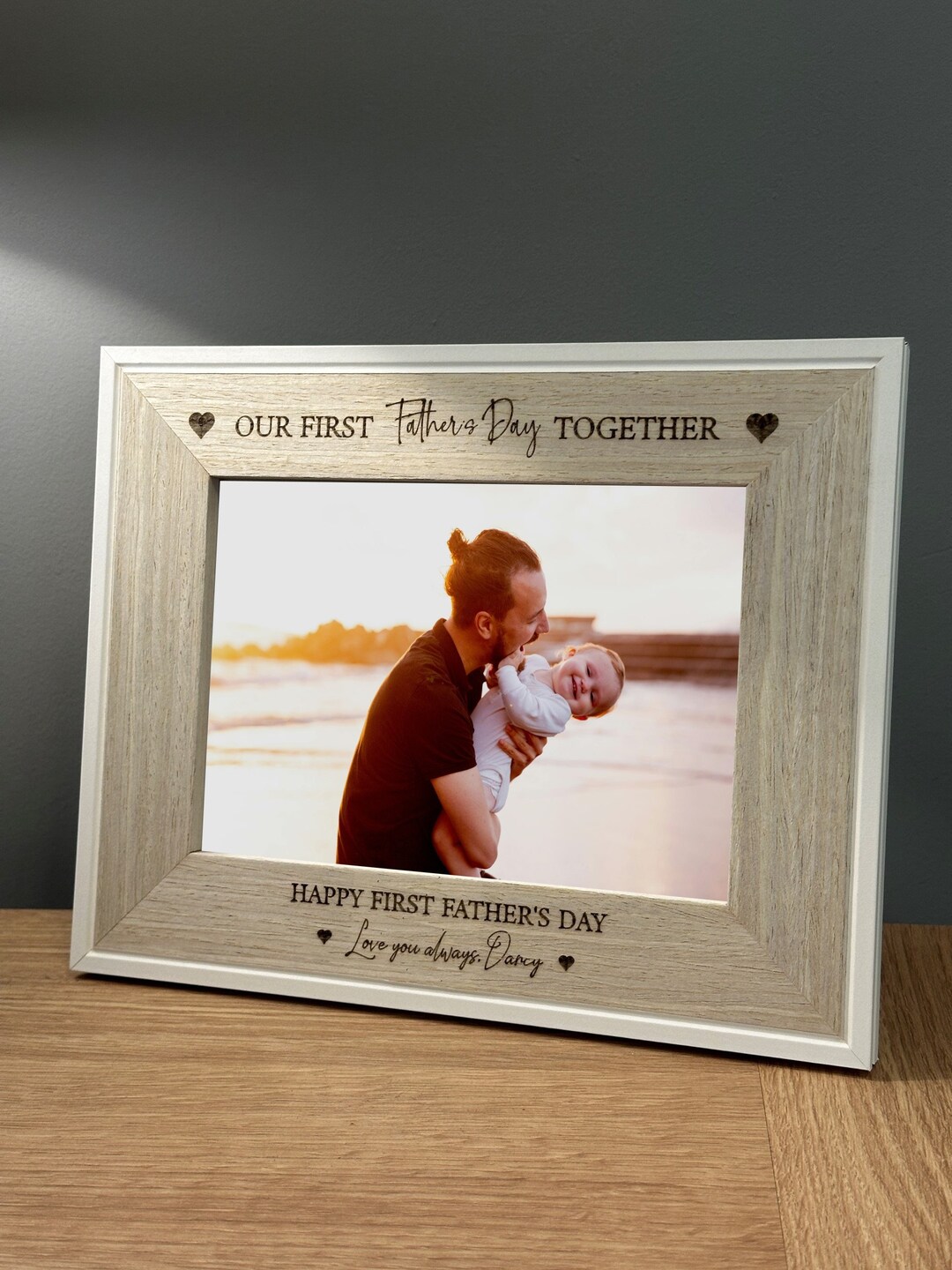 Personalised First Father's Day Photo Frame Picture Frame Gift Wooden ...