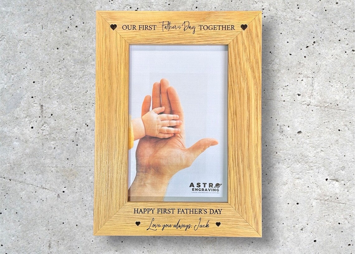 Personalised First Father's Day Photo Frame Picture Frame Gift Wooden ...