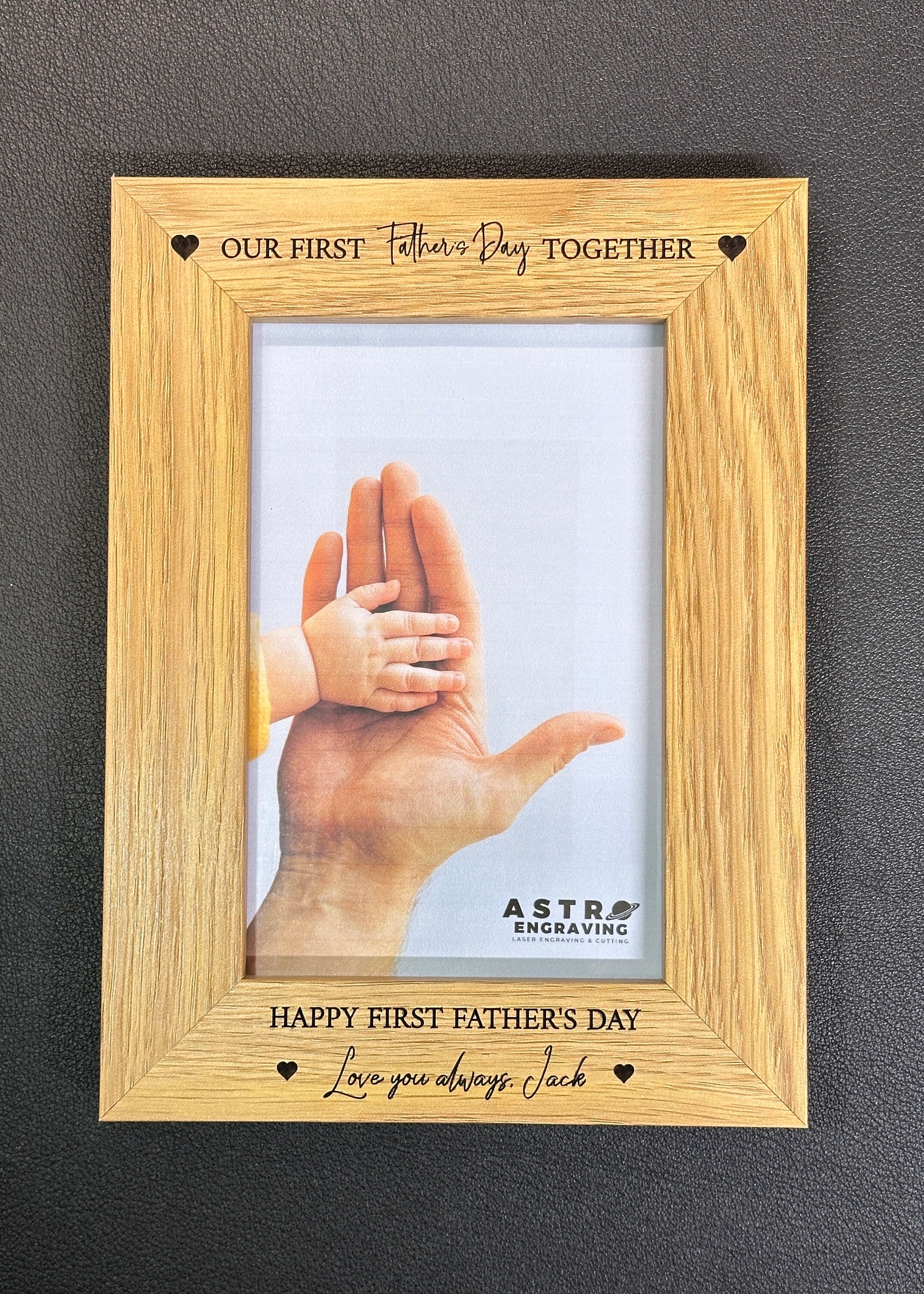Personalised First Father's Day Photo Frame Picture Frame Gift Wooden ...