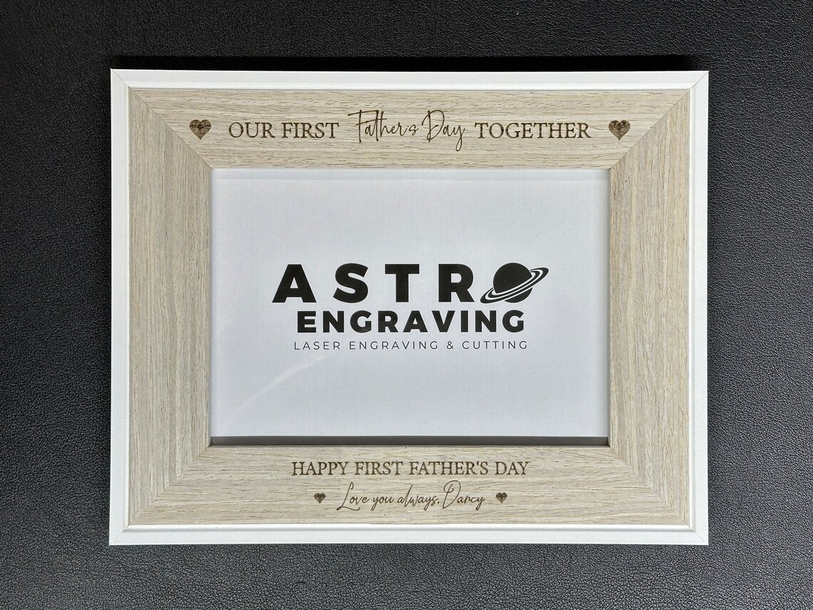 Personalised First Father's Day Photo Frame Picture Frame Gift Wooden ...