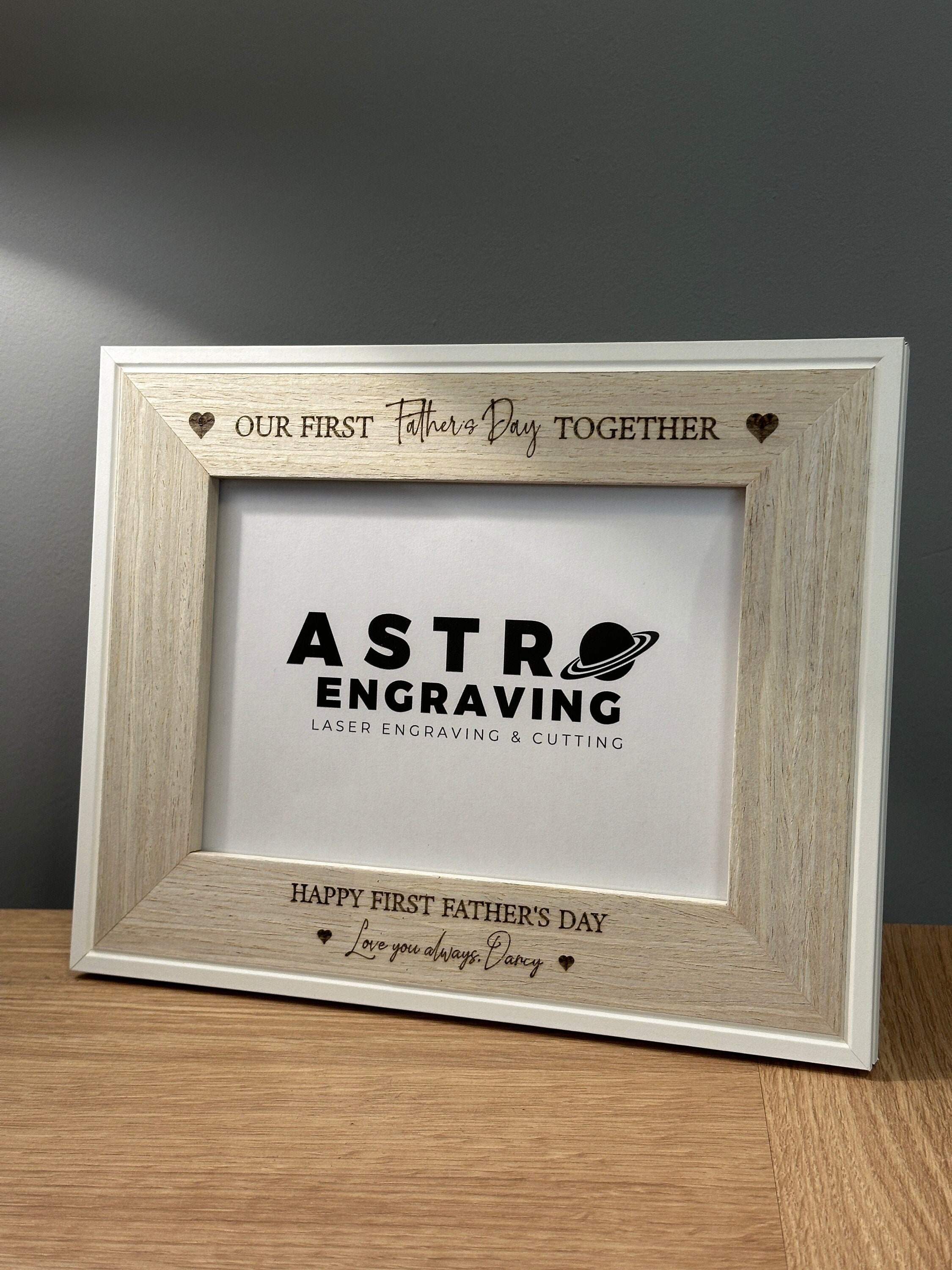 Personalised First Father's Day Photo Frame Picture Frame Gift Wooden ...