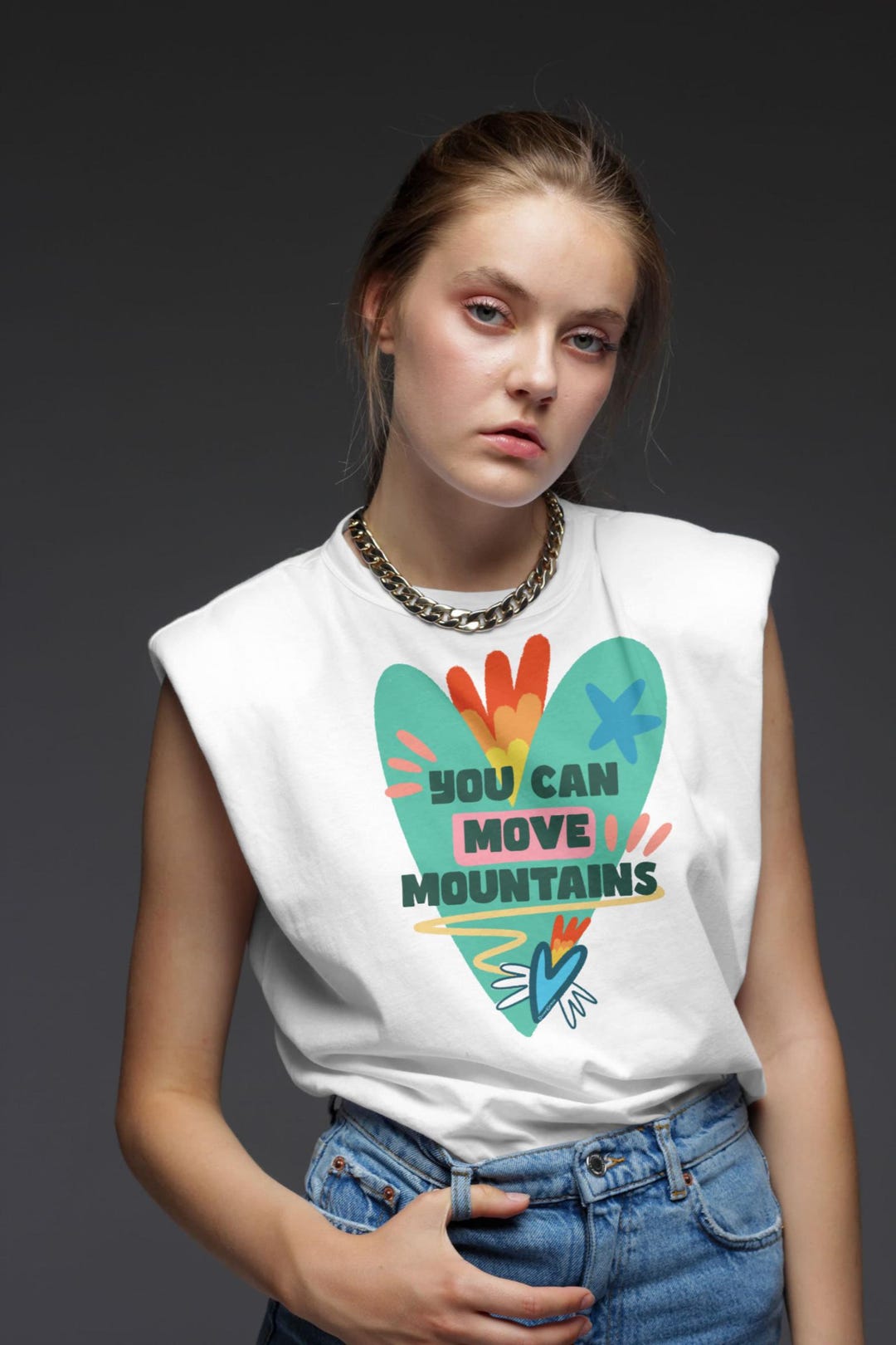 DTF T-shirt, Screen Printing for Clothing, Quote You Can Move Mountains ...