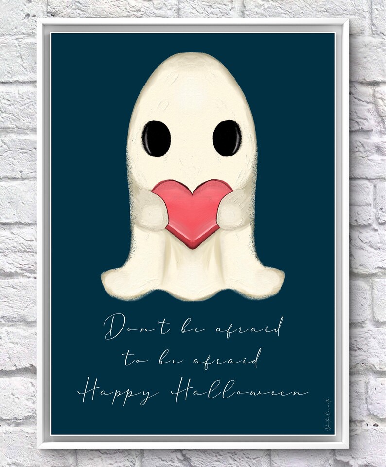 Printable Halloween Poster for Kids, Featuring a Friendly Ghost With a ...