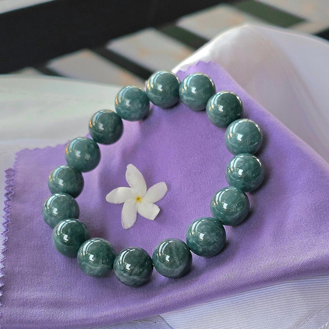 High Quality Jade Ocean Blue Jade Bracelet Translucent With Snow ...