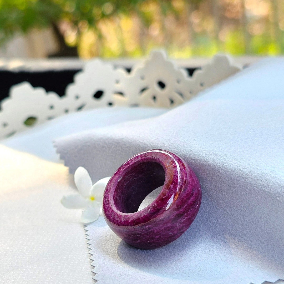 High Quality Raw African Ruby Ring Purple Beautiful Juicy Thick Ring ...
