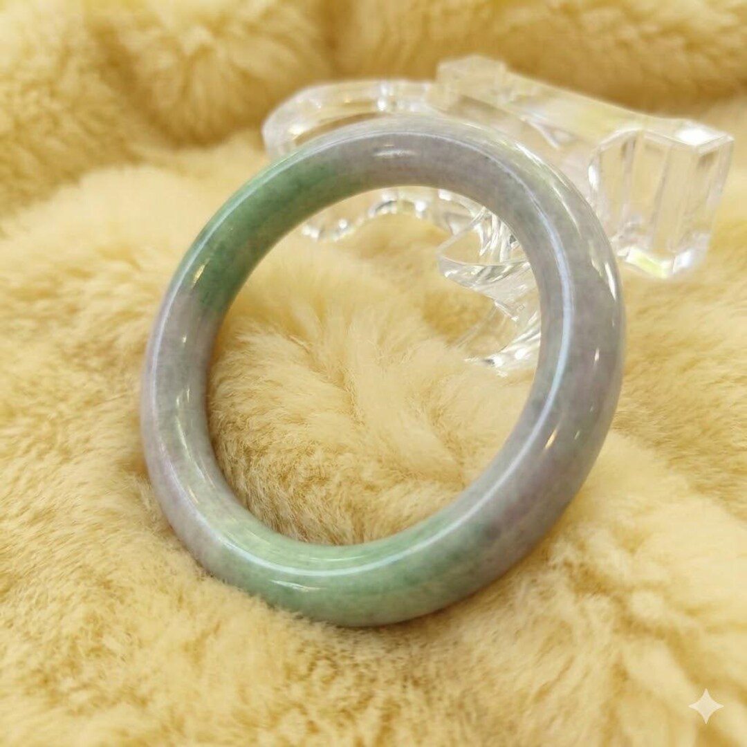 Apple Green Lavender Donut Burmese Jade Bangle Natural Jadeite Type A ...