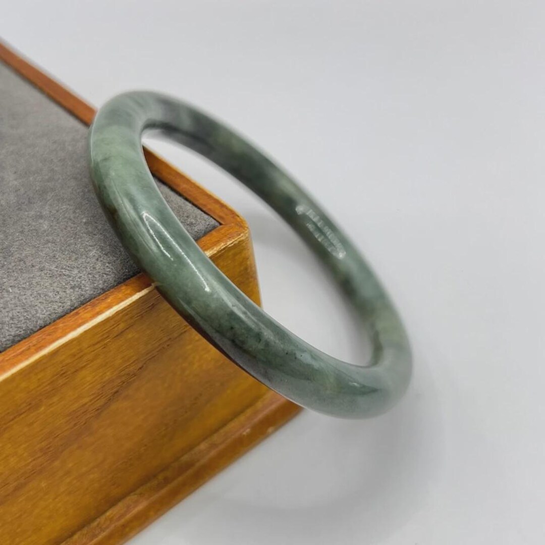 Burmese Jadeite Bangle, Green & Dark Brown Jade, 55.4 Mm - Etsy