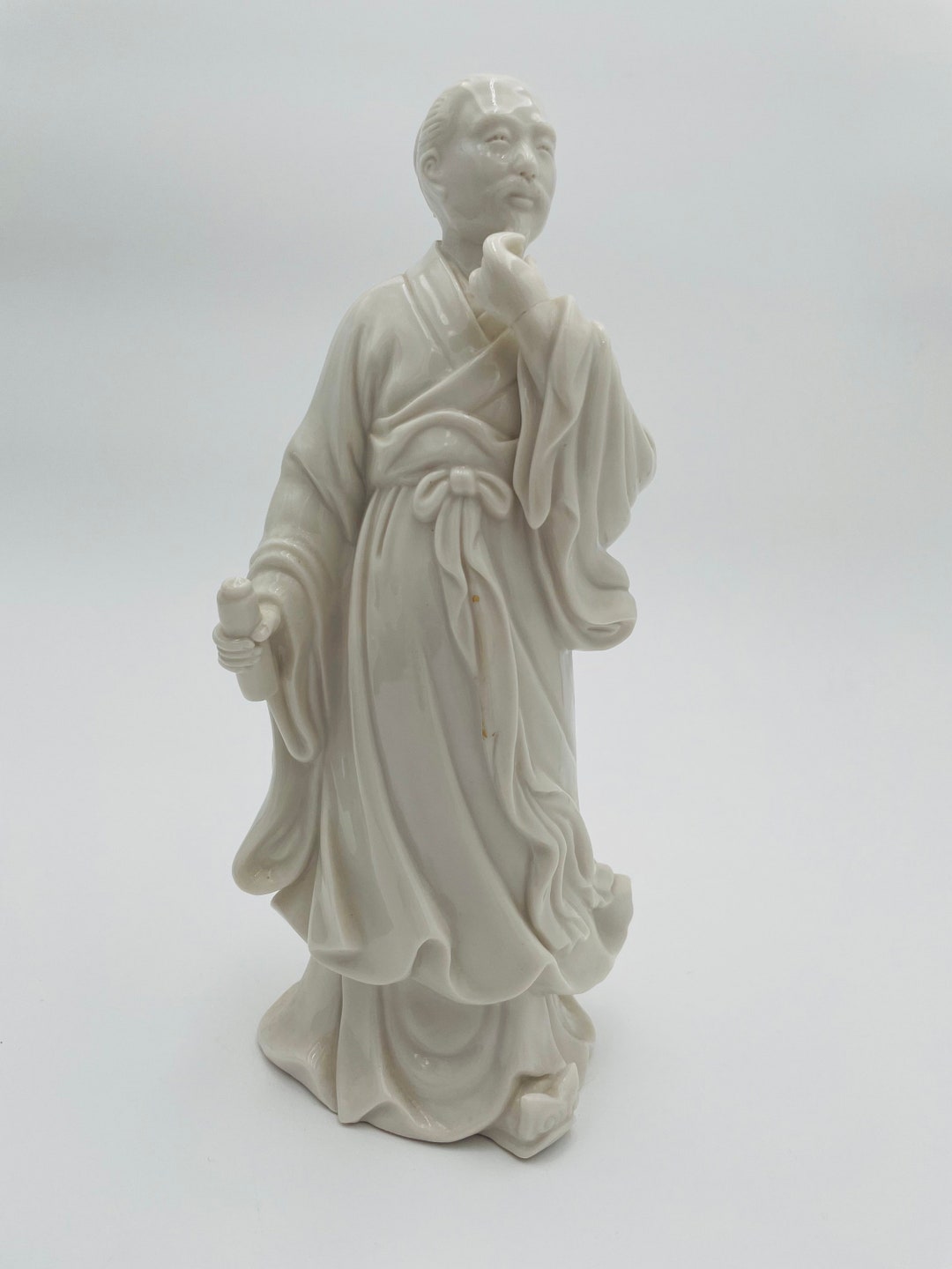 Antique Chinese Wise Man Blanc De Chine Porcelain Statue - Etsy