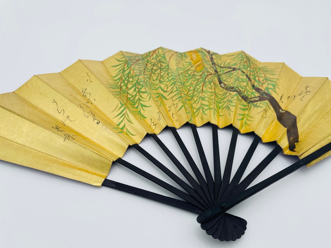 Vintage Japan Airlines Gold Hand Fan - Etsy