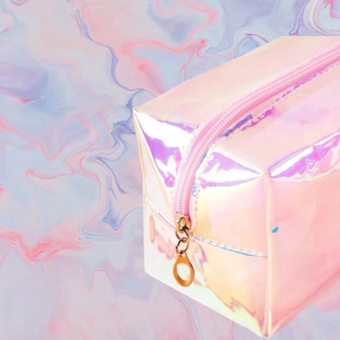 Personalized Holographic Makeup Bag - Etsy