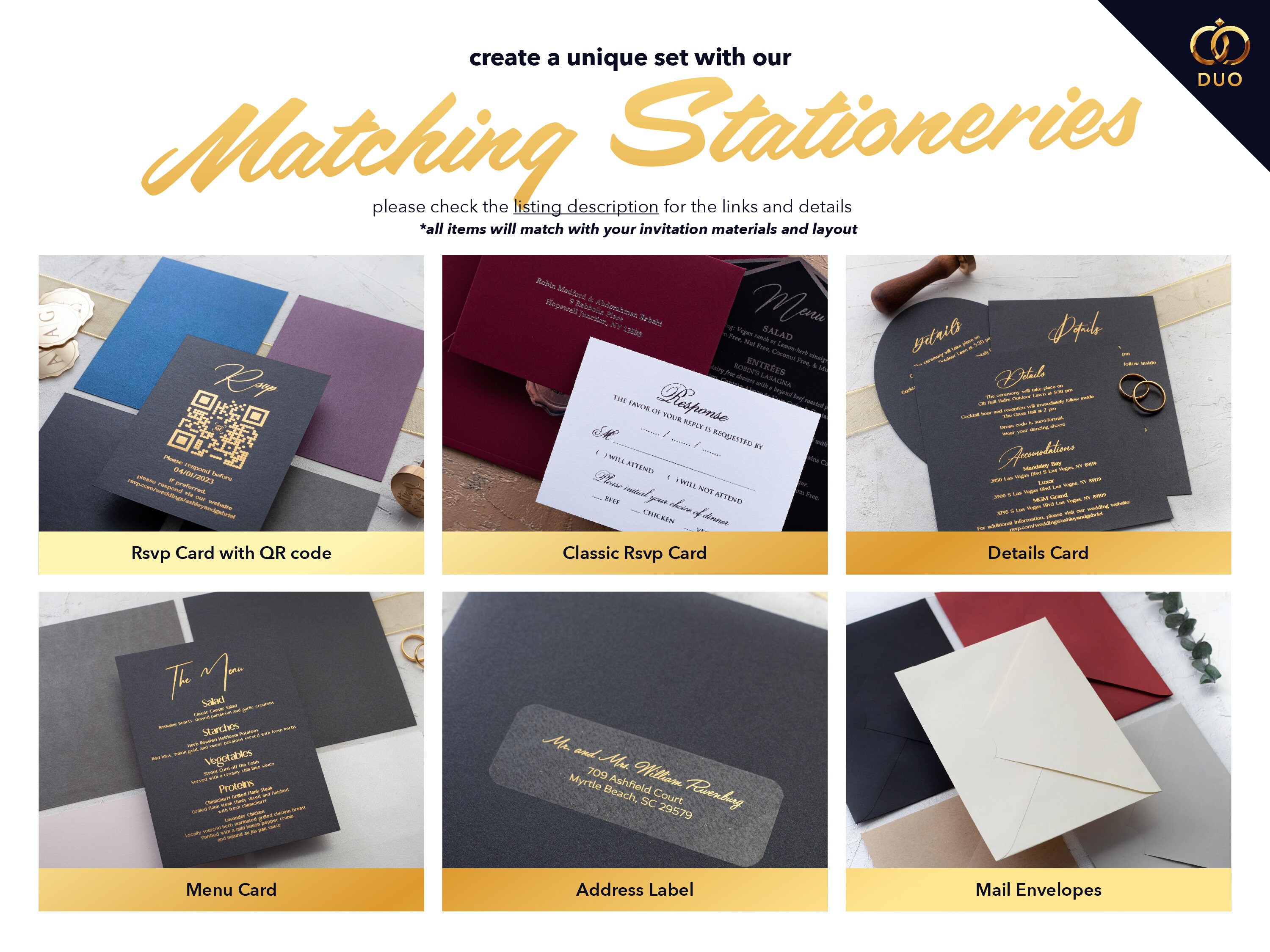 Red & Gold Foil Acrylic Wedding Invitations With Folded Envelope, Gold ...