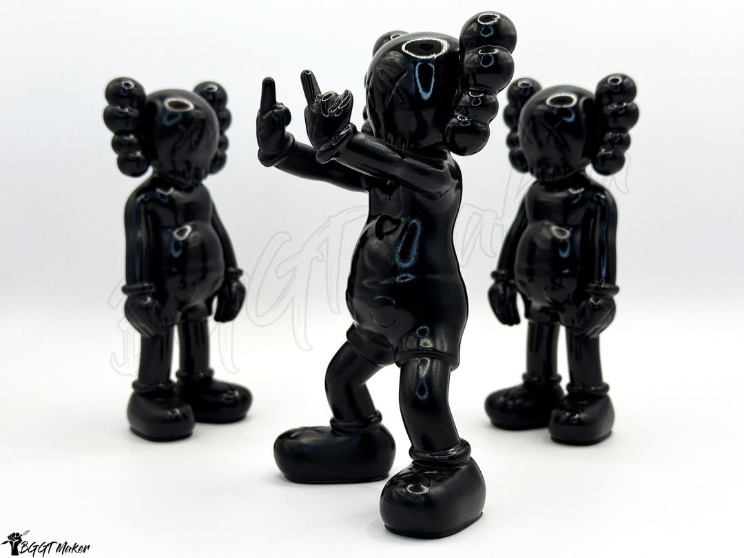The KAWS – Middle Finger Pose – Fan Art Resin Figure | Hand-painted ...