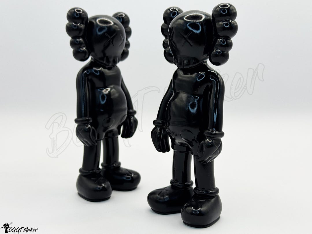KAWS - Custom Black Collectible Figure - Hand-painted Designer Figurine ...