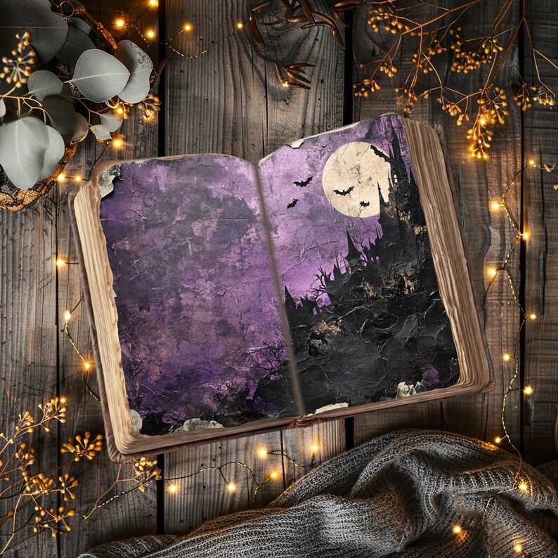 Gothic Halloween Junk Journal Digital Paper, 6 Digital Journal Pages ...