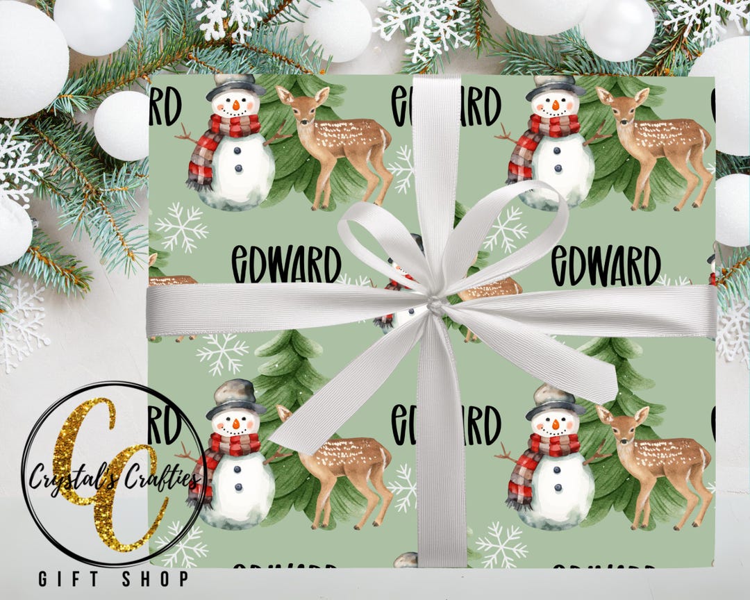 Boys Christmas Wrapping Paper Roll, Personalized Christmas Wrapping ...