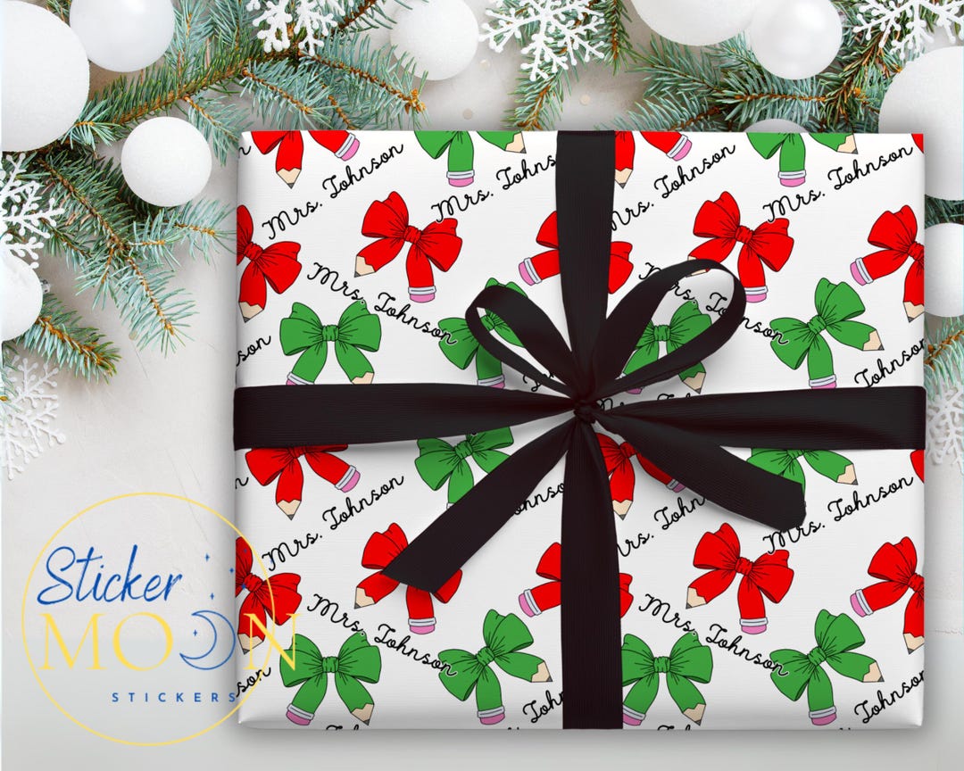 Personalized Teacher Gift Wrap, Teacher Gift Wrap, Custom Wrapping ...