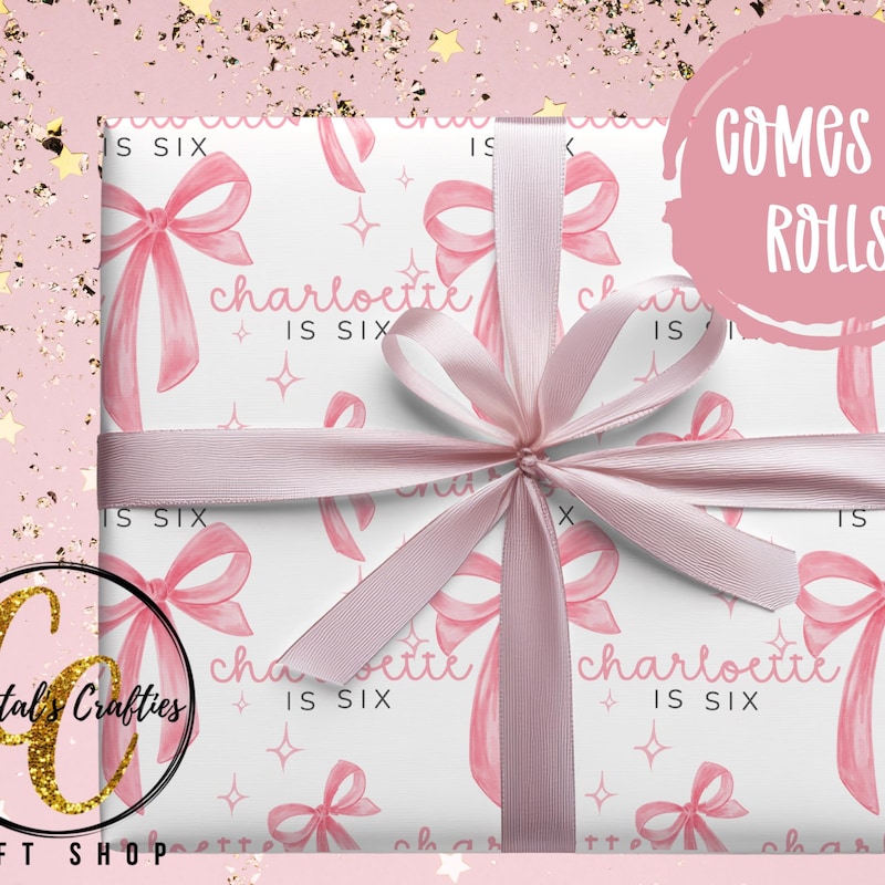 Girl Bows Wrapping Paper - Etsy