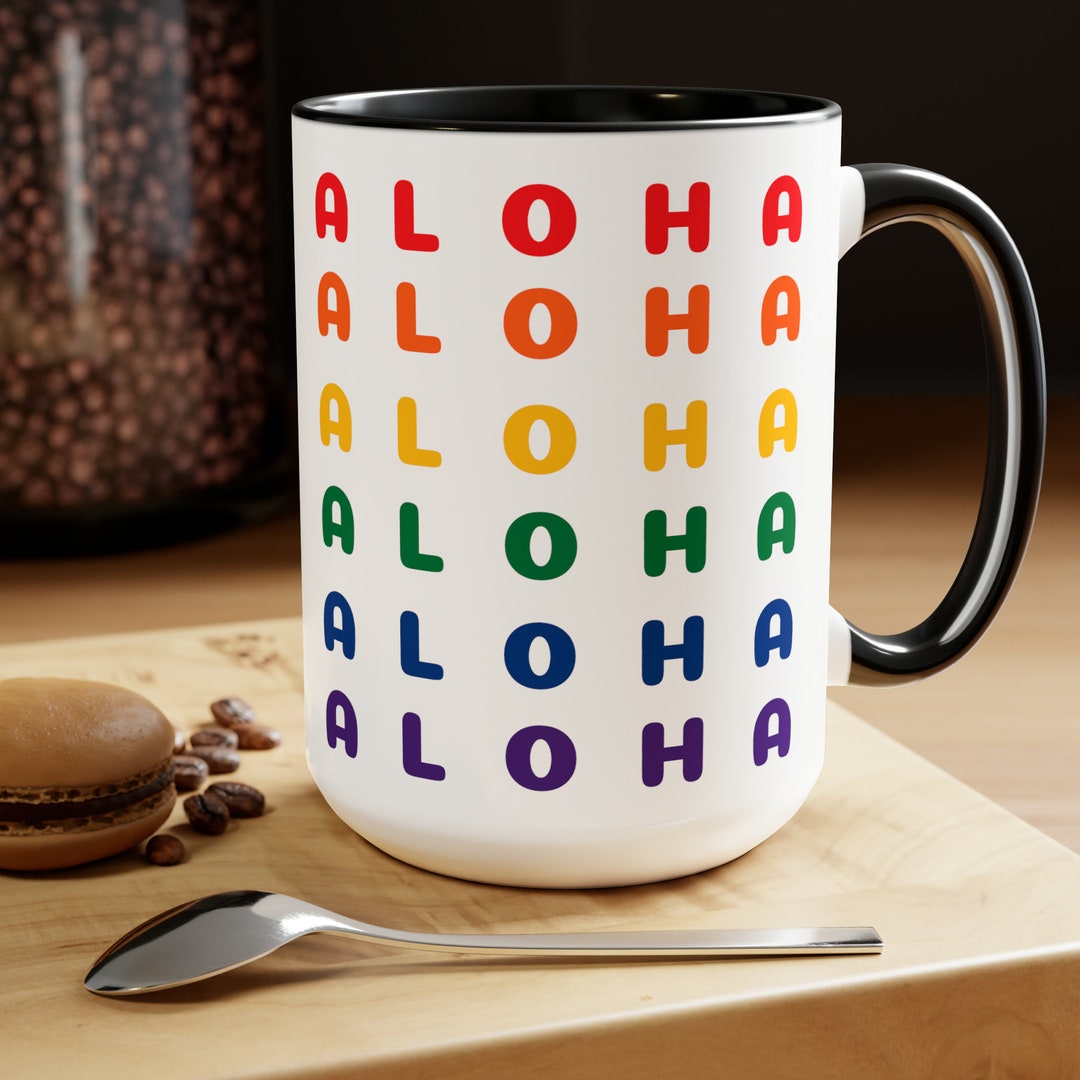 Hawaii Aloha Rainbow Coffee Mugs, Hawaii Gift for Family, Gift for ...