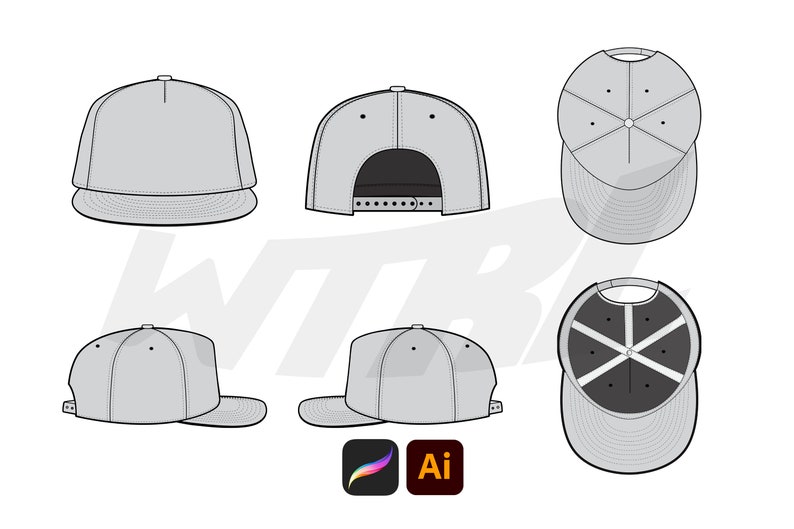 Snapback Golf Hat Mockup Tech Pack for Streetwear Brand - Etsy