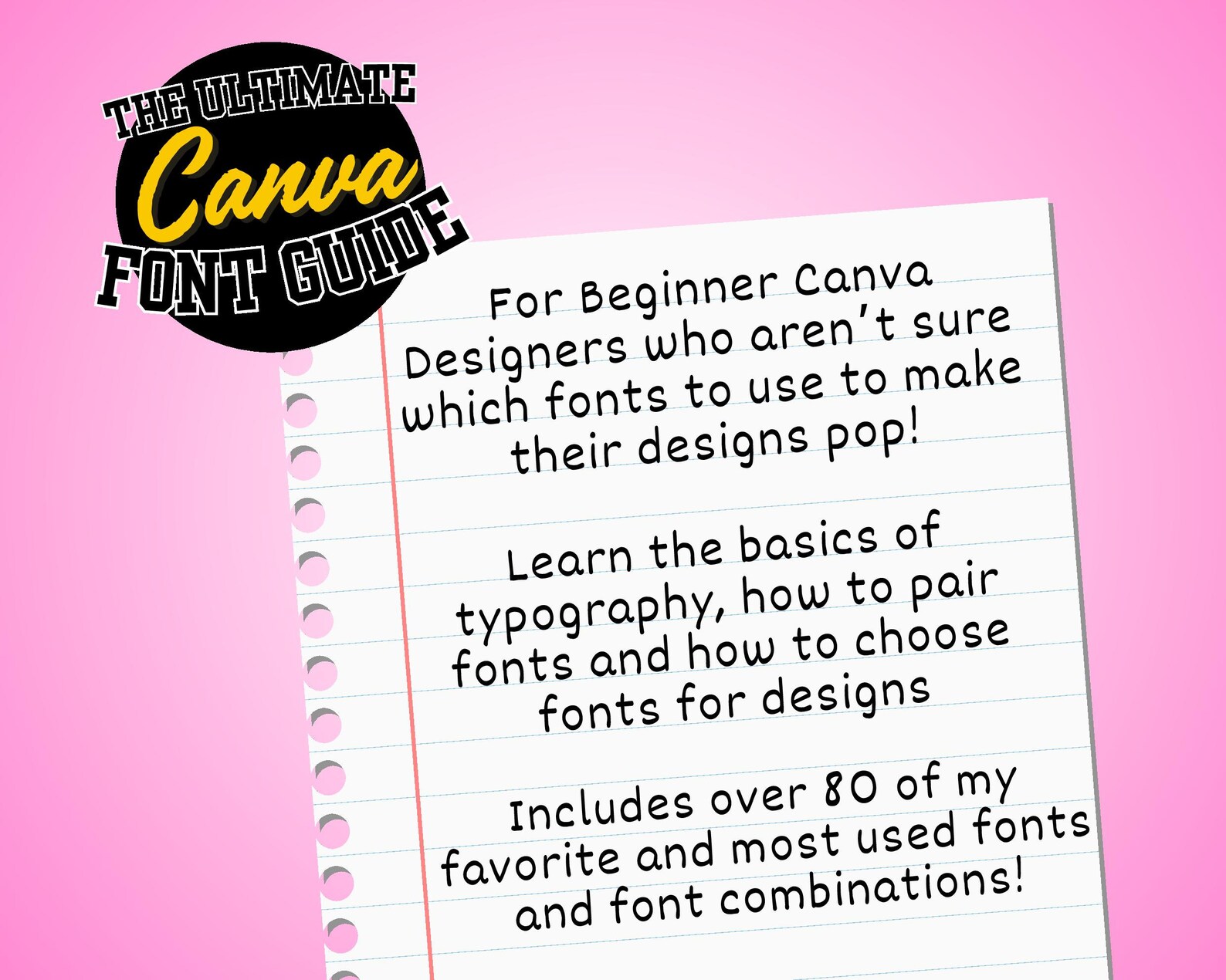 Canva Guide, Font Guide, Font Ebook, Ultimate Canva Font Guide, Graphic ...