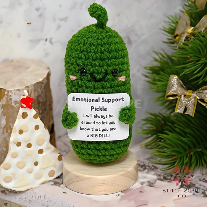 Cute Positive Crochet Pickle Decoration Handmade Positive - Etsy Canada