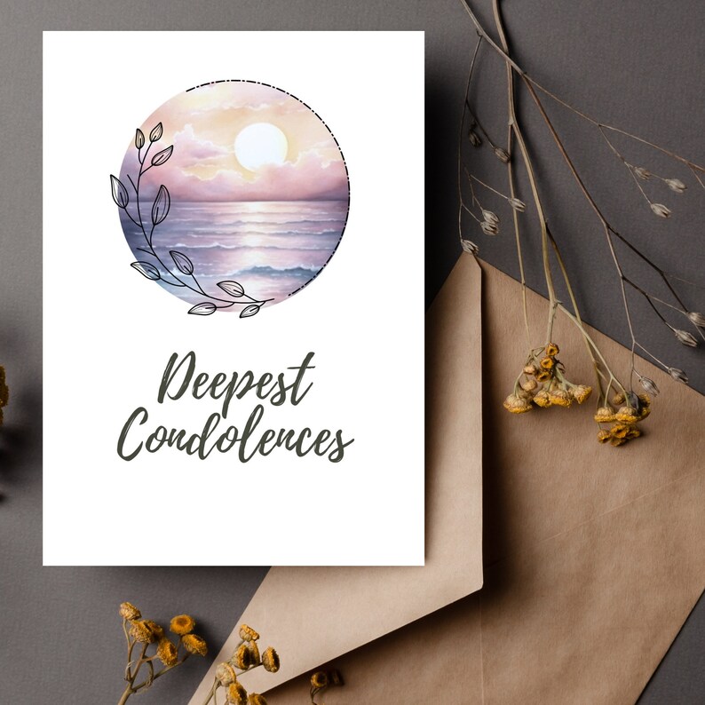 Printable Condolence Card, Watercolor Sympathy Card (PDF Download) - Etsy