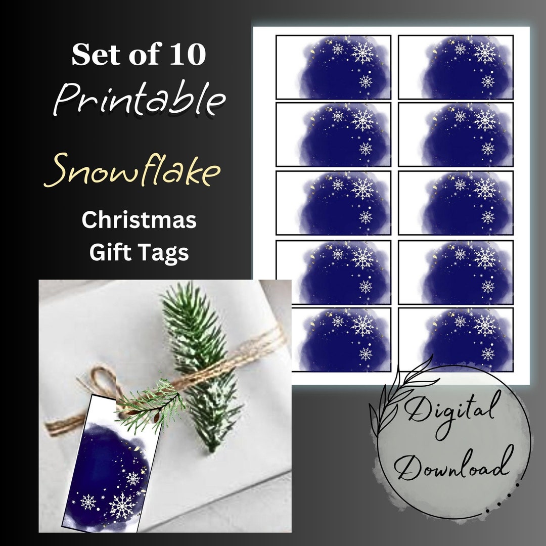 Blue Snowflake Gift Tags, Set of 10 (PDF Download) - Etsy
