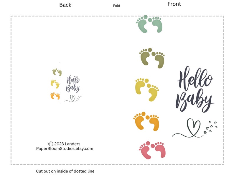 Hello Baby Printable Greeting Card, PDF Download, Baby Congrats Card ...