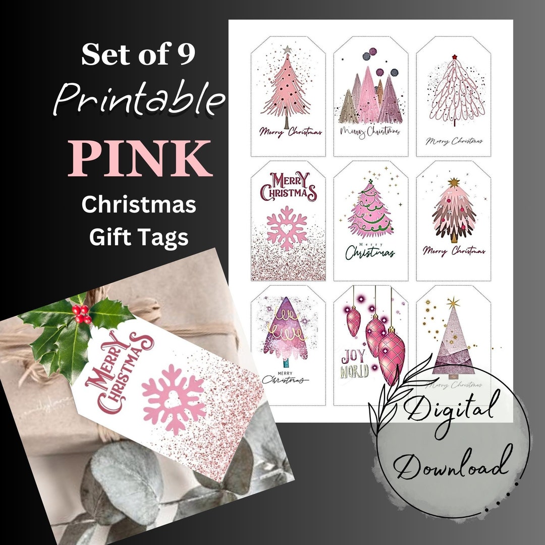 Millennial Pink Christmas Gift Tags, Printable Holiday Bundle (PDF ...