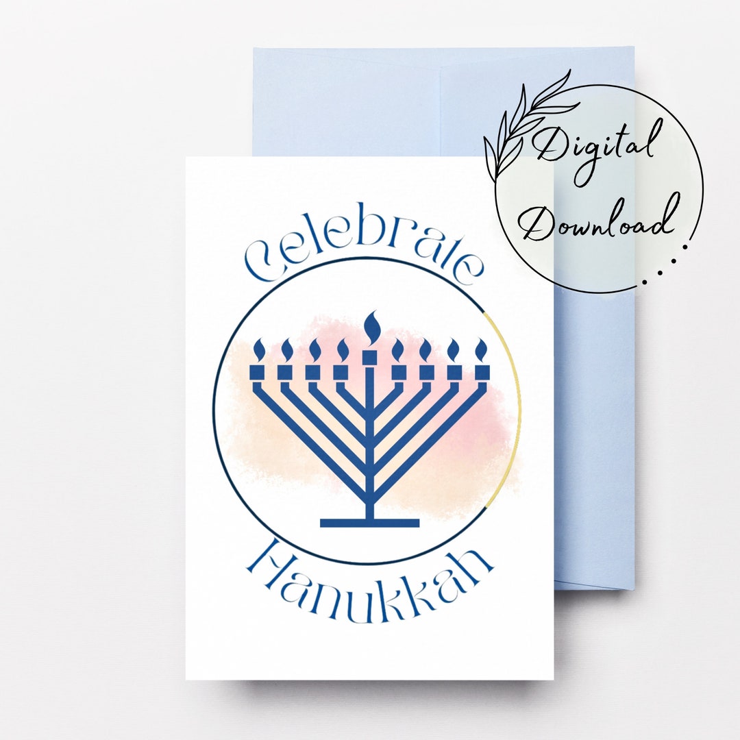 Printable Hanukkah Greeting Card, Festival of Lights (PDF Download) - Etsy