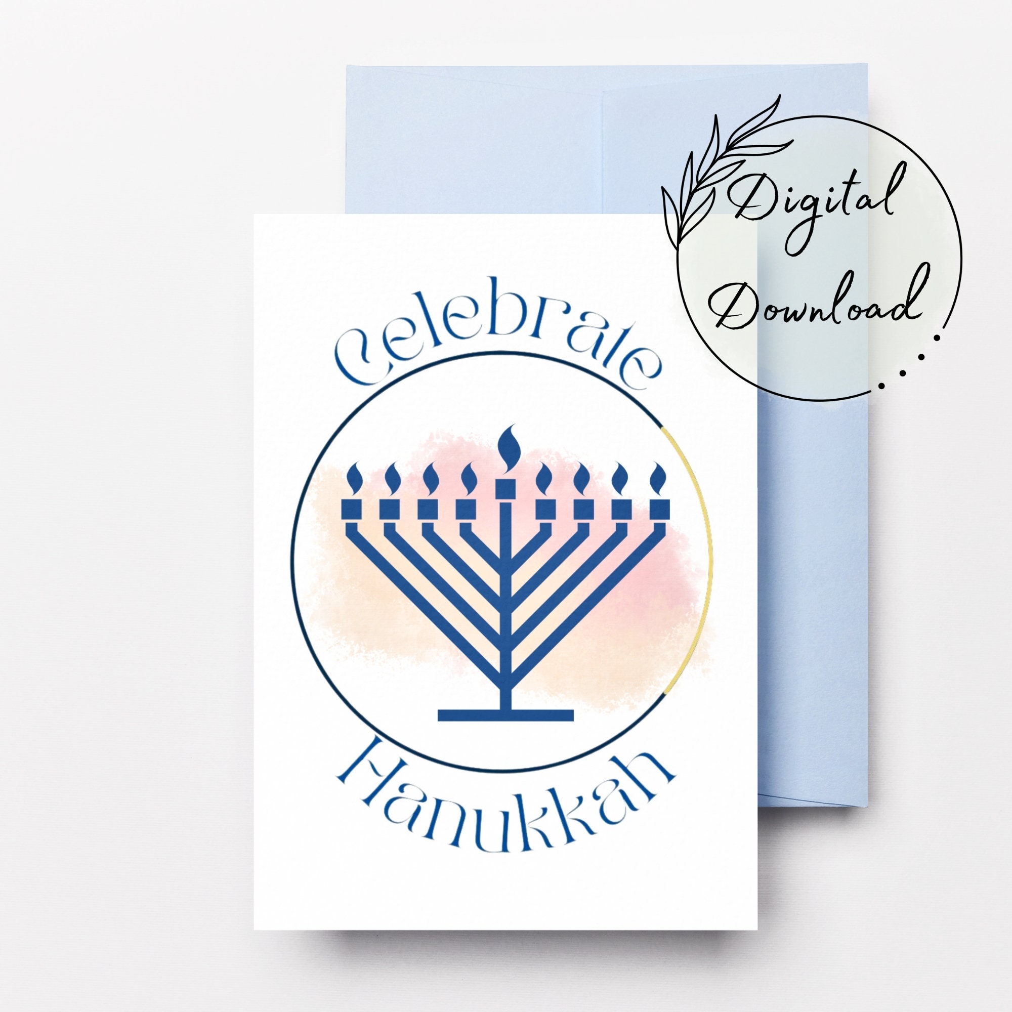 Printable Celebrate Hanukkah Greeting Card, PDF Download, Happy ...
