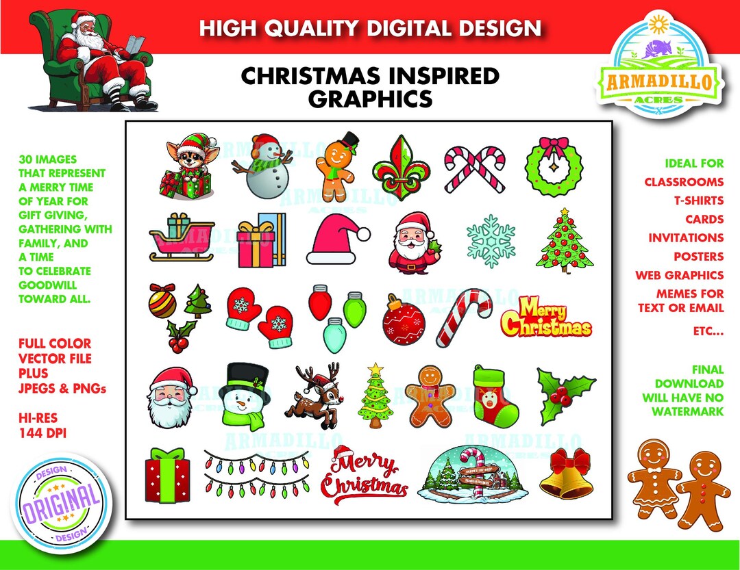 Christmas Inspired Graphics, 30 Images for Merry Gift Giving. High ...