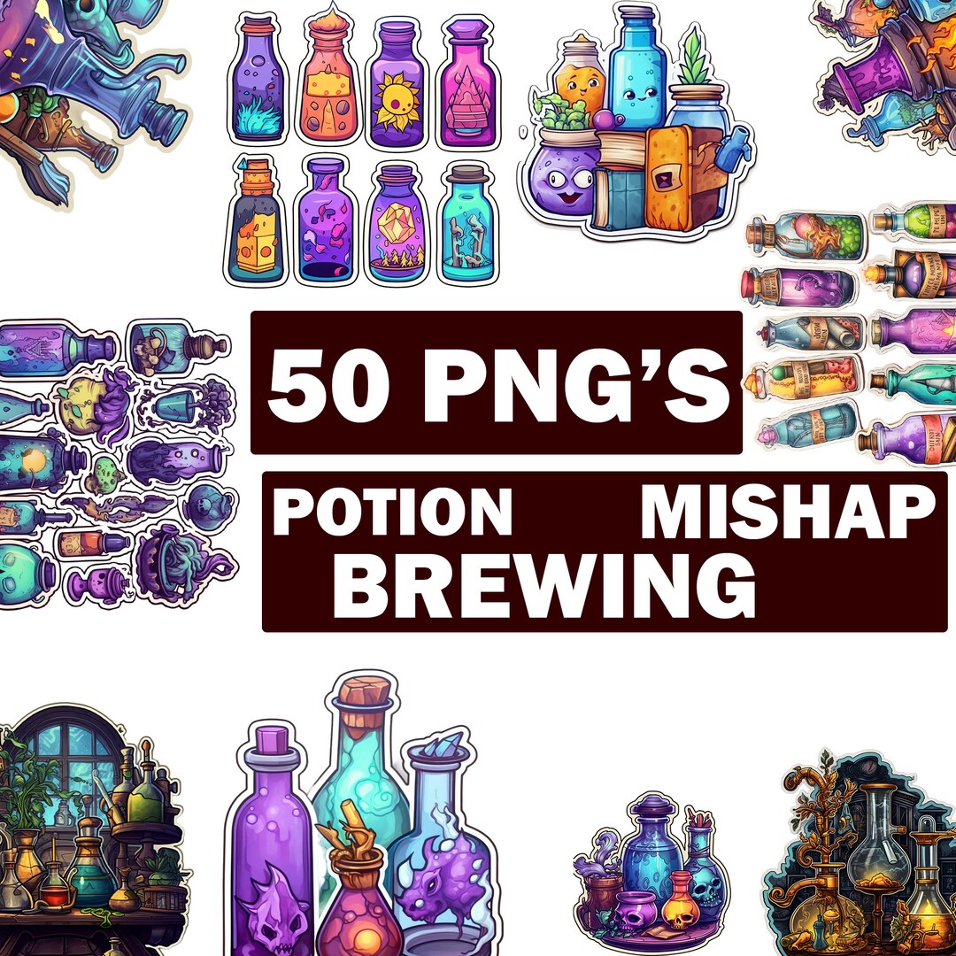 Magical Potions Sticker Sheet. Vinyl Stickers, Wizard Party, Potion ...