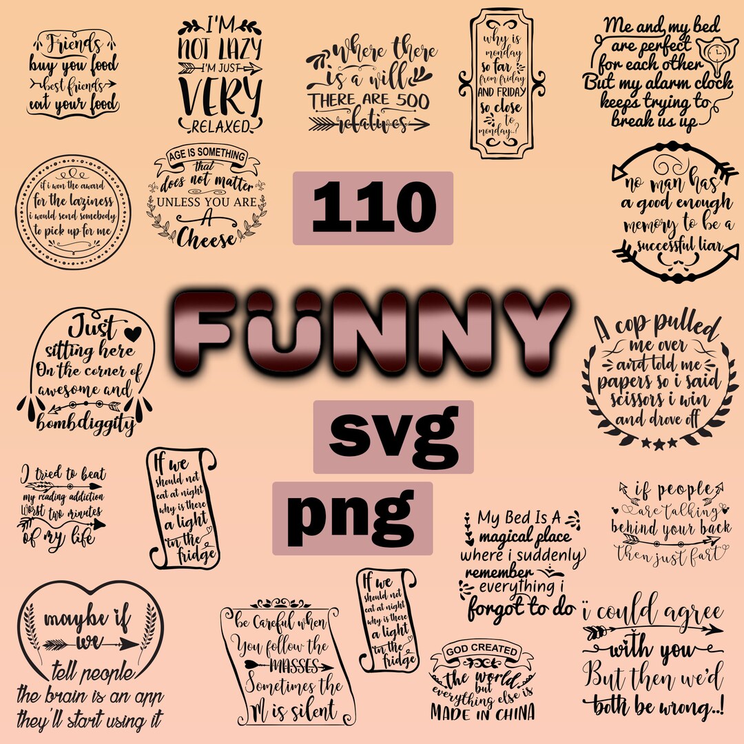 Funny Svg Png Bundle, Digital Stickers, Cricut Svg File, Funny Jokes ...