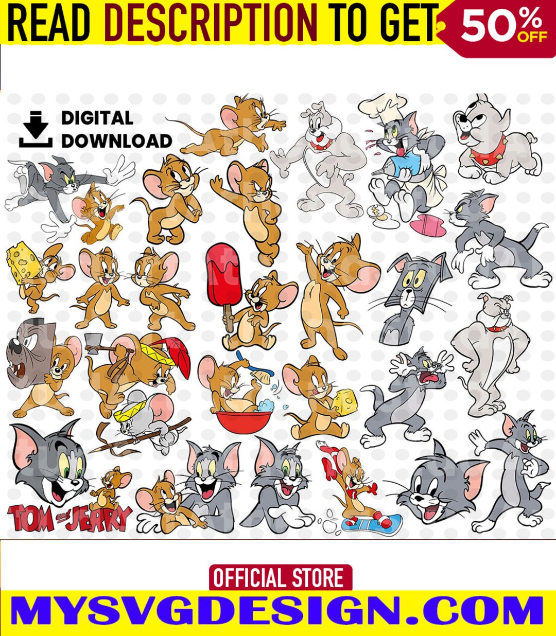 25 Clipart Bundle Layered Svg Tom Svg Jerry Svg Cat - Etsy