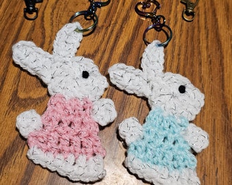 Crochet Bunny Keychain - Etsy